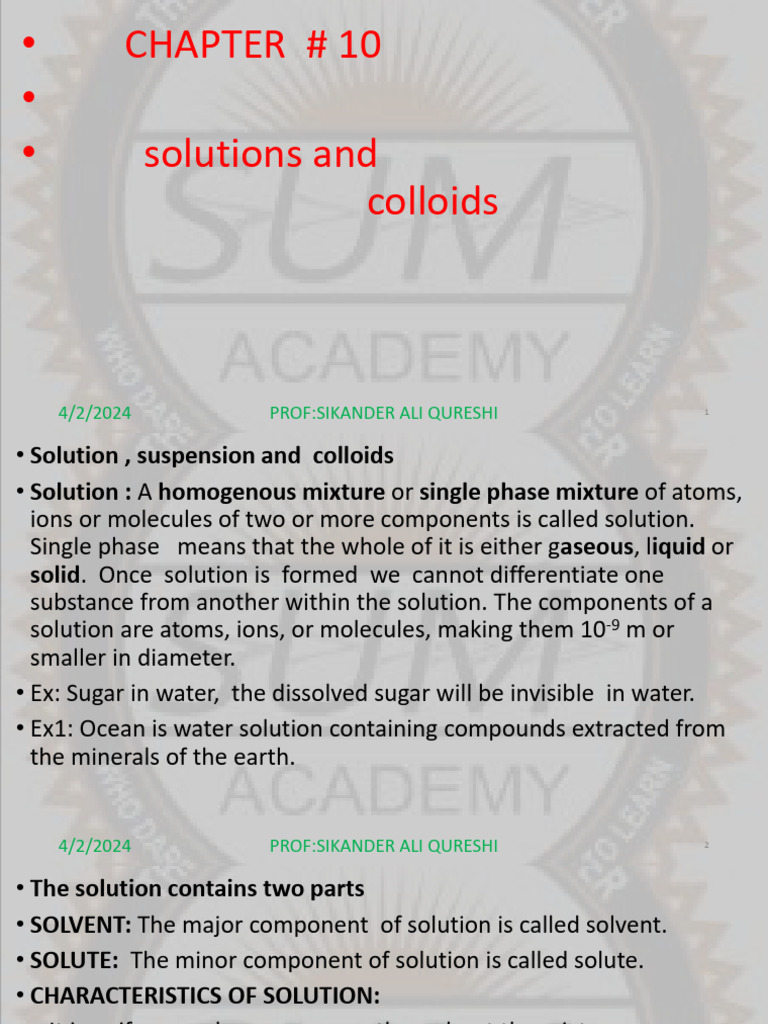 Unit-10 Solutions and Colloids (1) 0008 | PDF | Osmosis | Parts Per ...