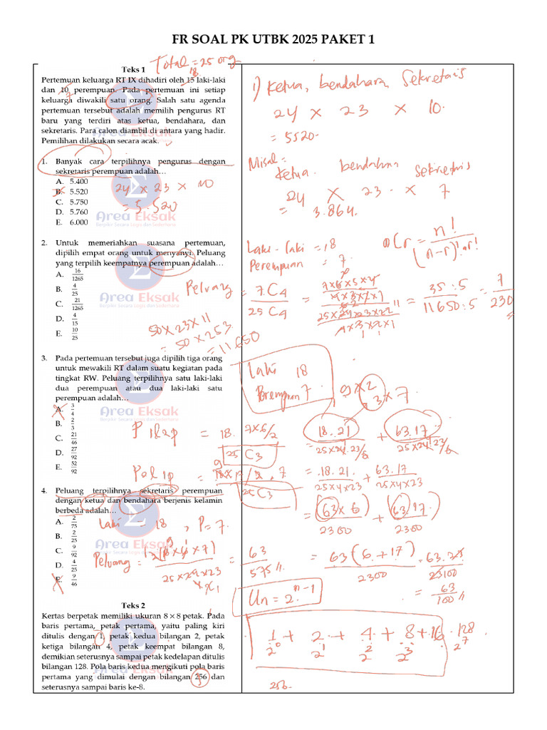 FR Soal PM Utbk 2025 | PDF