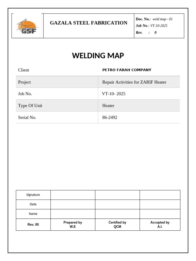 VT 10 2025 WELD MAP Rev.00 | PDF | Electric Heating | Welding