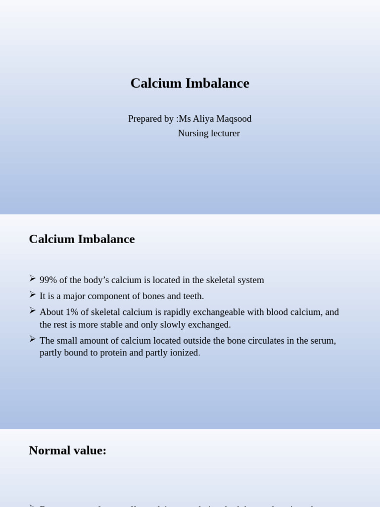 16 10 24calcium Imbalance | PDF | Calcium In Biology | Calcium