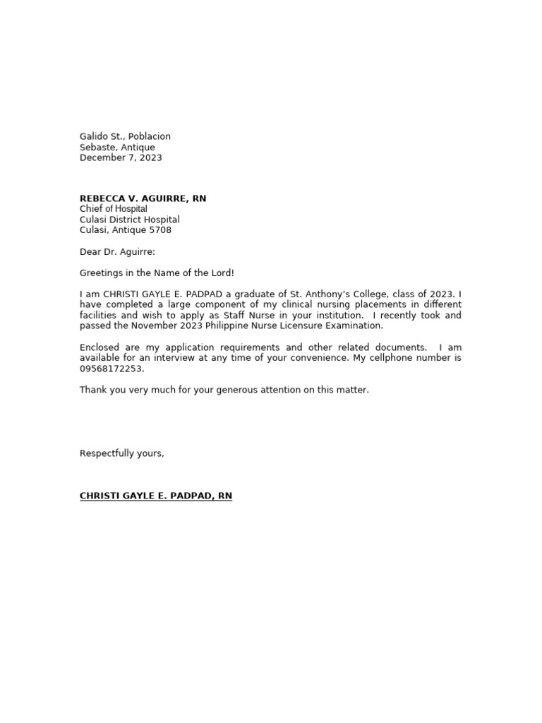 Padpad Application Letter | PDF