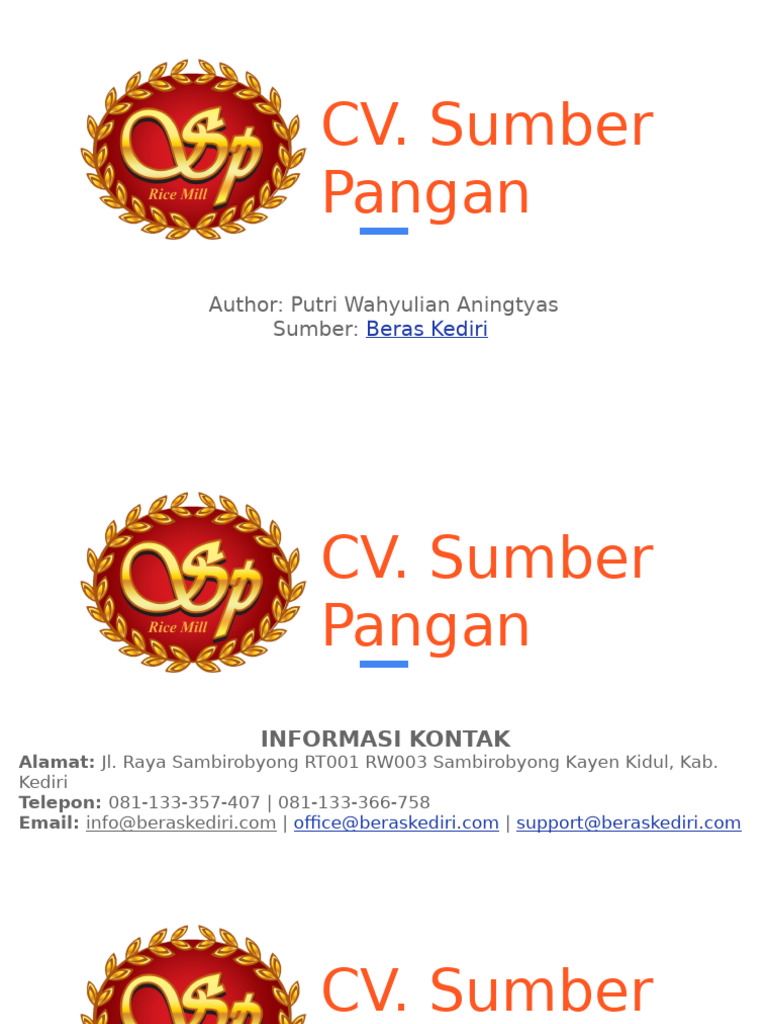 Profil CV. Sumber Pangan Kediri | PDF