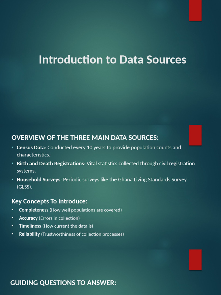 Data Sources Presentation | PDF | Census | Sampling (Statistics)
