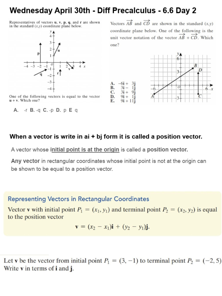 Wednesday April 30th - Diff Precalculus - 6.6 Day 2 | PDF