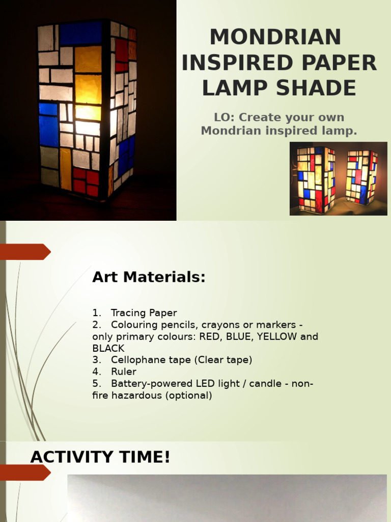 Week 6 MONDRIAN Inspired Lamp | PDF