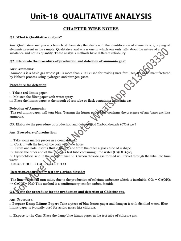 Qualitative Analysis Procedures and Tests | PDF | Chlorine | Sodium