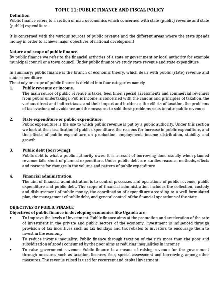 Public Finance Fiscal Policy | PDF | Taxes | Public Finance