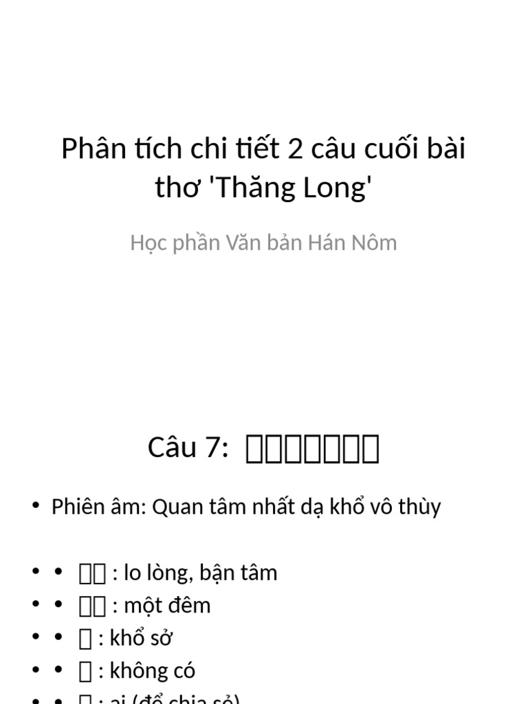 Phan Tich Chi Tiet 2 Cau Cuoi Thang Long | PDF