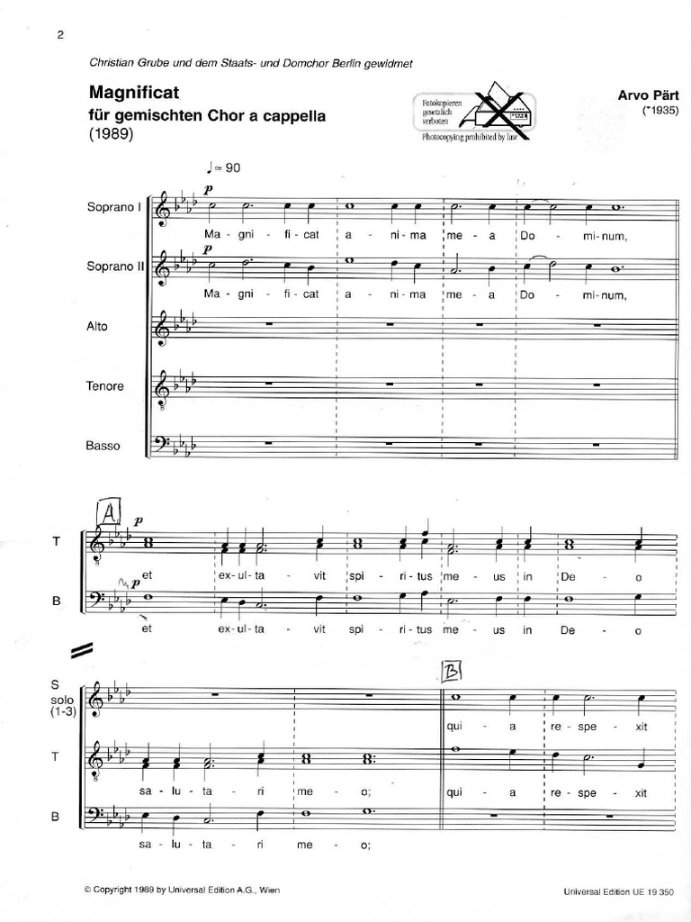 Arvo Pärt Magnificat Tintinabuli | PDF