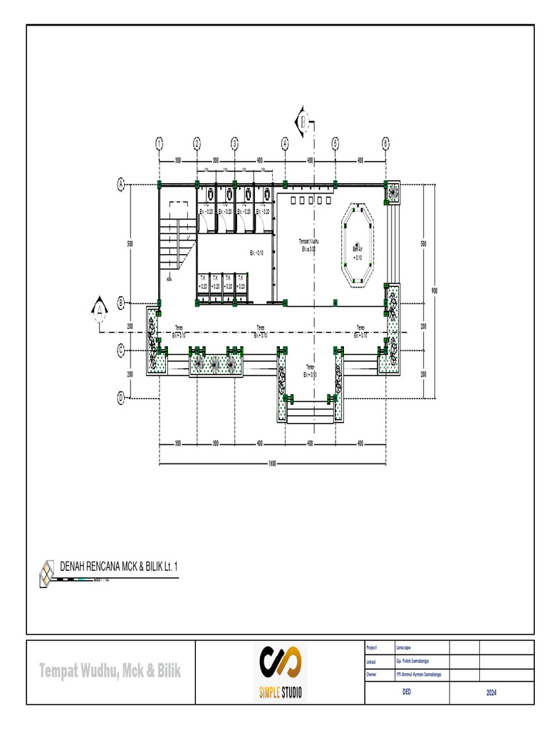 Denah Tempat Wudhu dan MCK Masjid | PDF