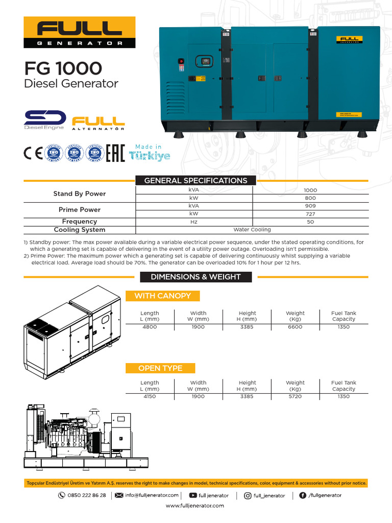 FG 1000 (En) | PDF | Diesel Engine | Mains Electricity