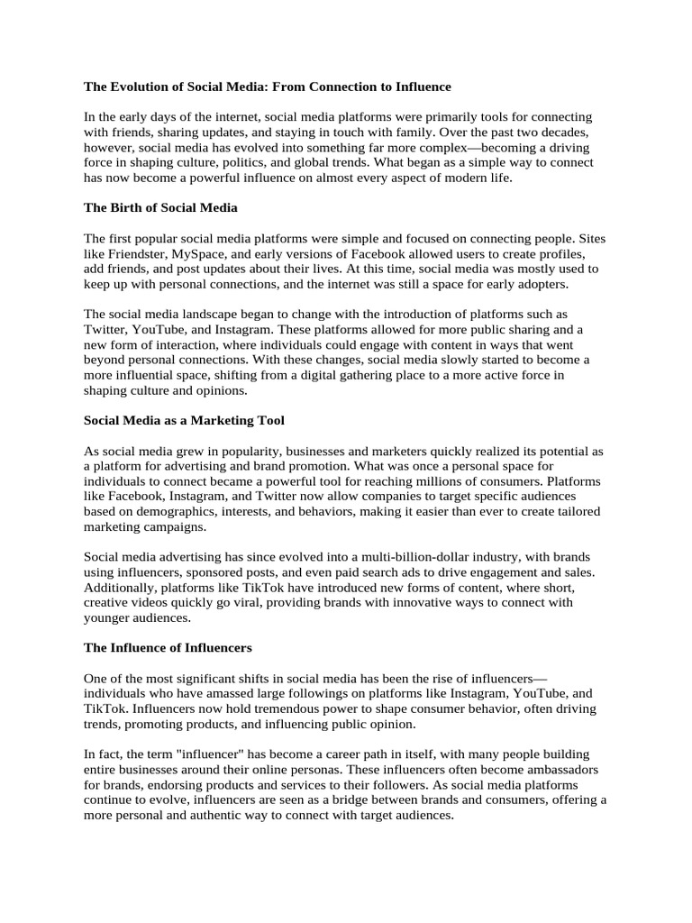 The Evolution of Social Media Influence | PDF | Social Media | Popular ...