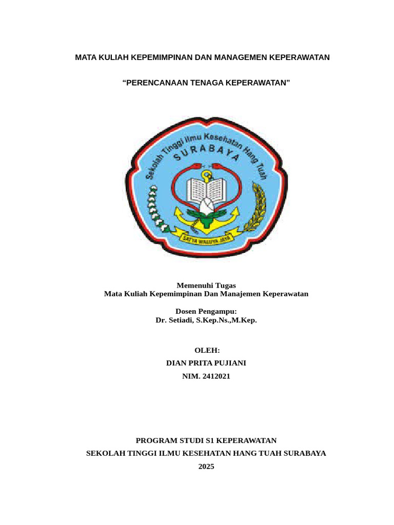 RPL 3a - 2412021 - Dian Prita Pujiani - Resume 5 - Perencanaan Tenaga Keperawatan | PDF