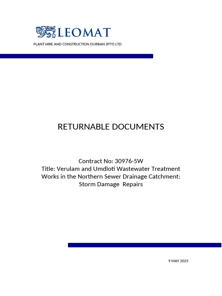 Verulam Wastewater Treatment Repairs | PDF | Sanitary Sewer | Beach