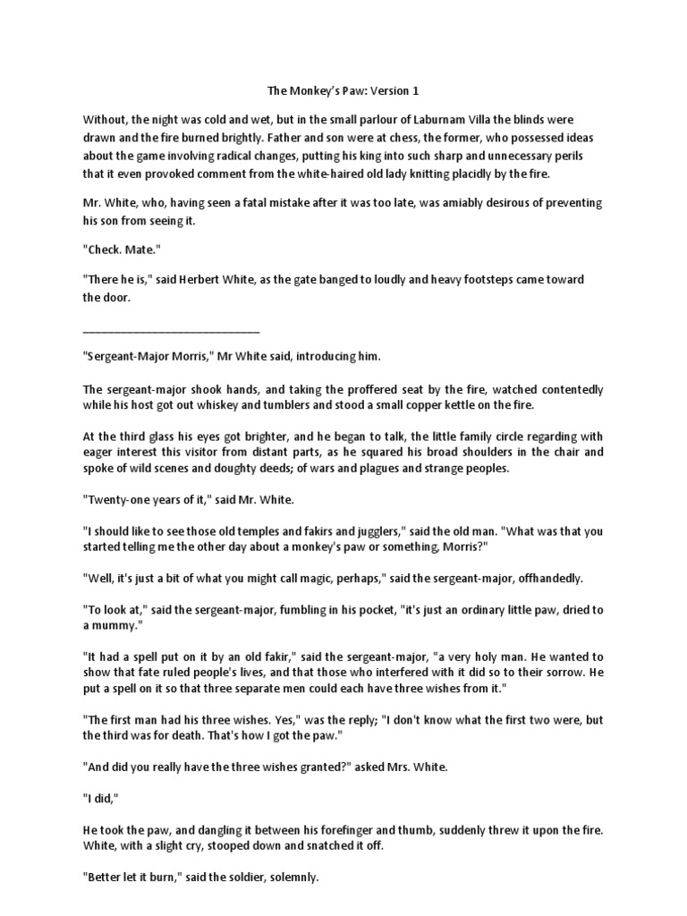 The Monkey Paw Script - 001 | PDF