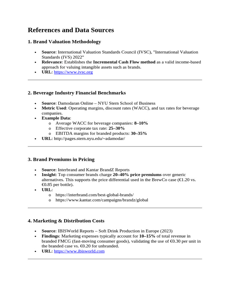 References and Data Sources | PDF | Valuation (Finance) | Financial Economics