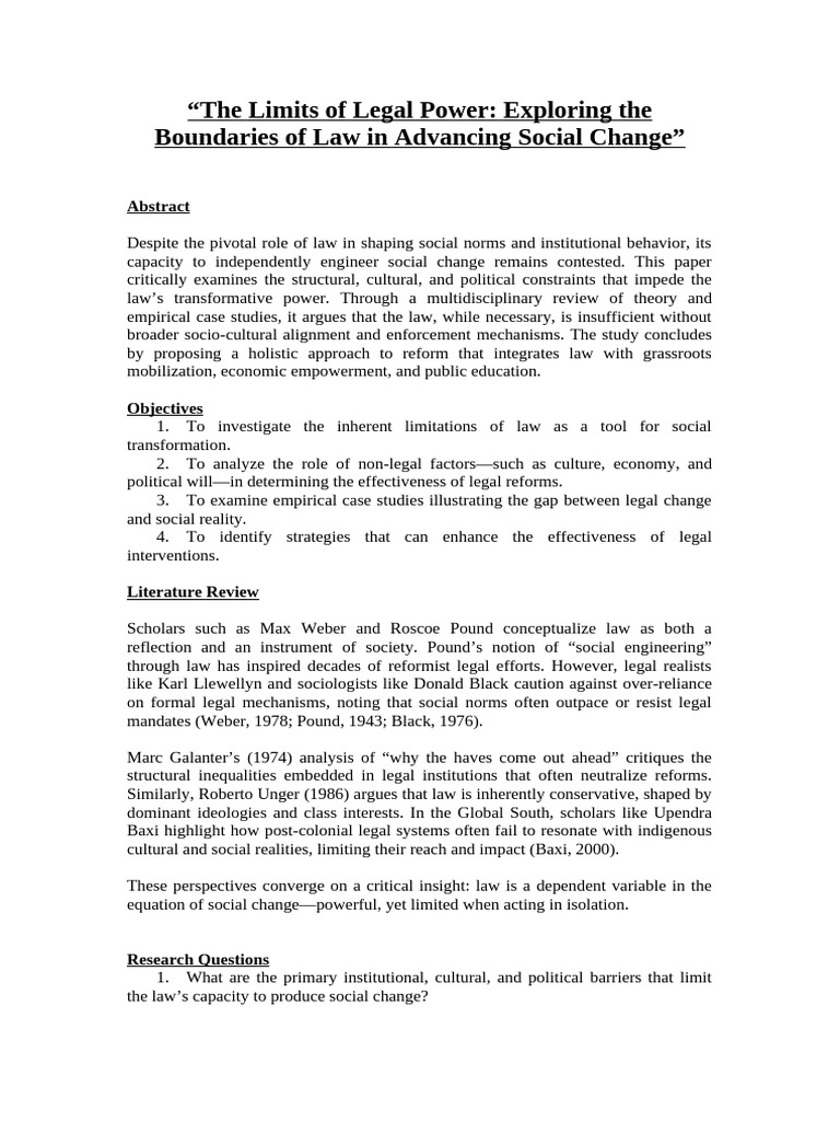 The Limits of Legal Power - Exploring The Boundaries of Law in ...