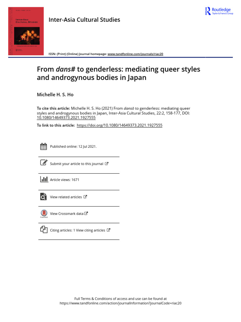 From Dans To Genderless Mediating Queer Styles and Androgynous Bodies in Japan | PDF | Gender ...