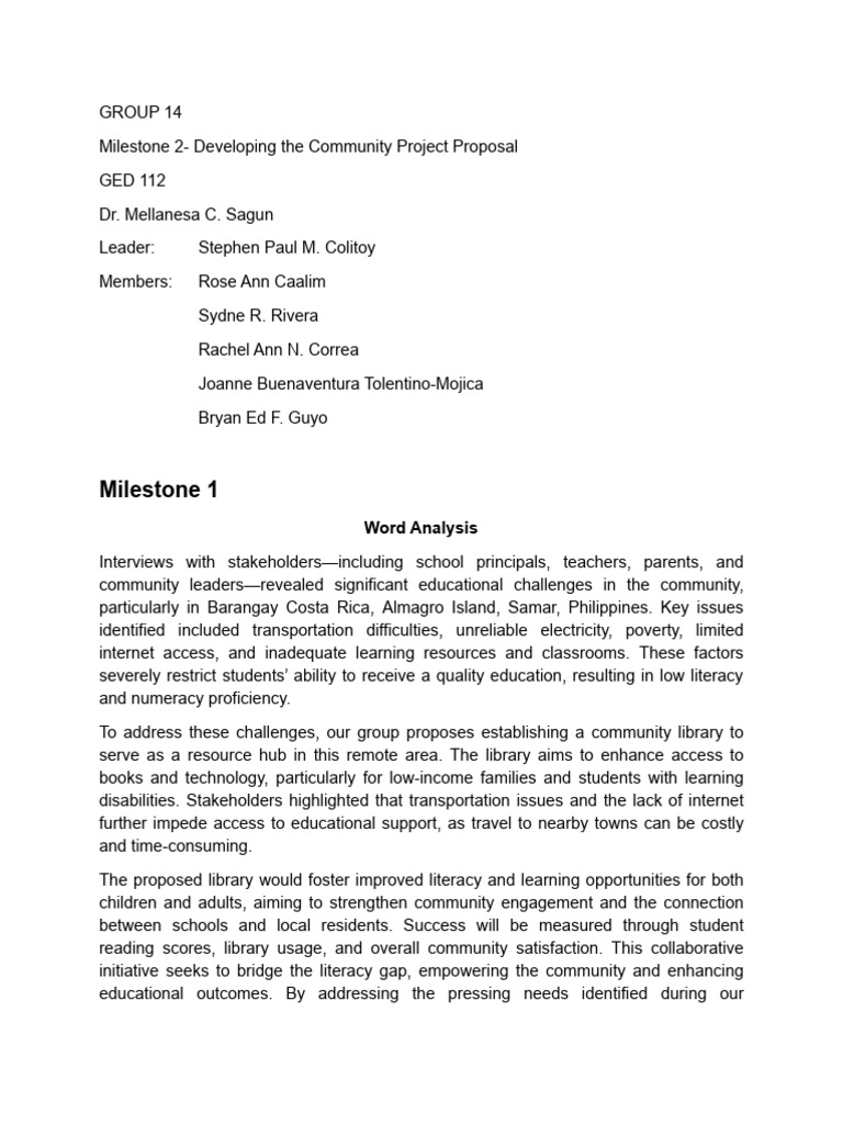 Ged 112 Milestone 2 Group 14 Cluster 5 | PDF | Libraries | Literacy