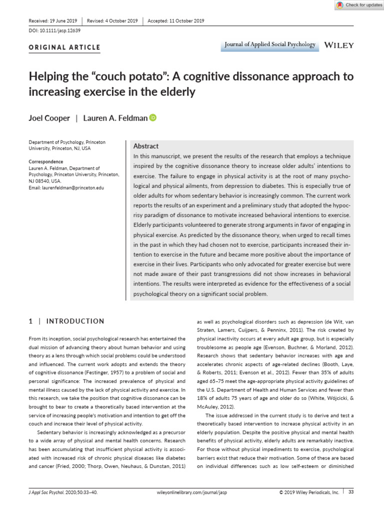 Grupo 1 - Cooper e Feldman (2019) | PDF | Attitude (Psychology ...