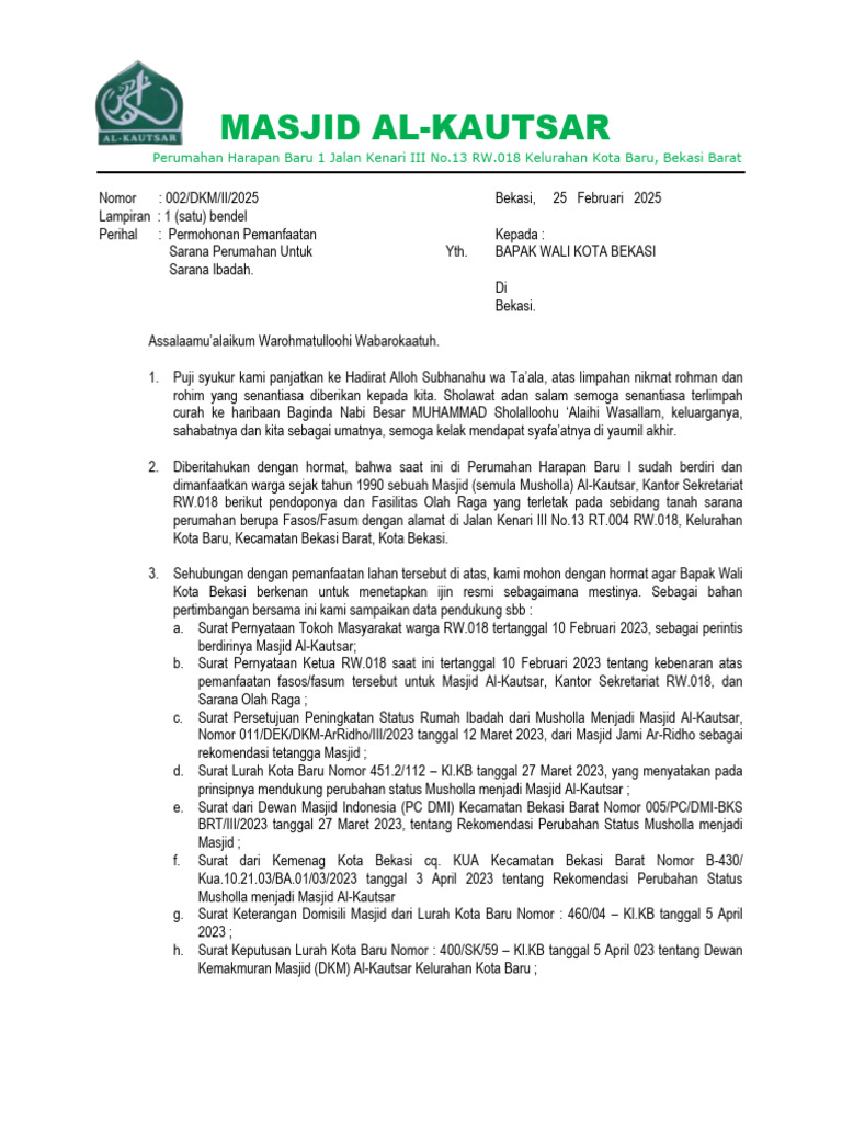 Surat Ke Walikota Baru2 | PDF