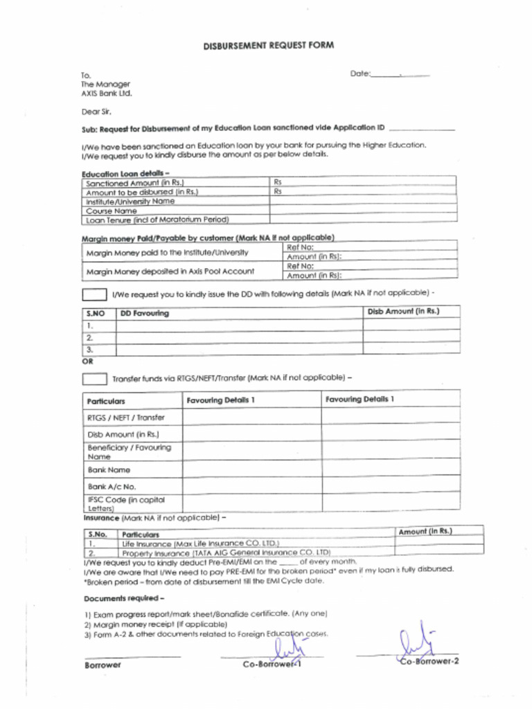 Disbursement Request Form-2 | PDF