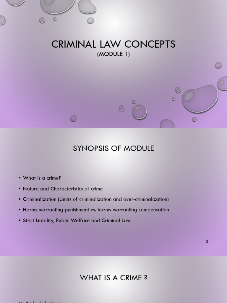 M1_Criminal Law concepts | PDF | Mens Rea | Criminal Law