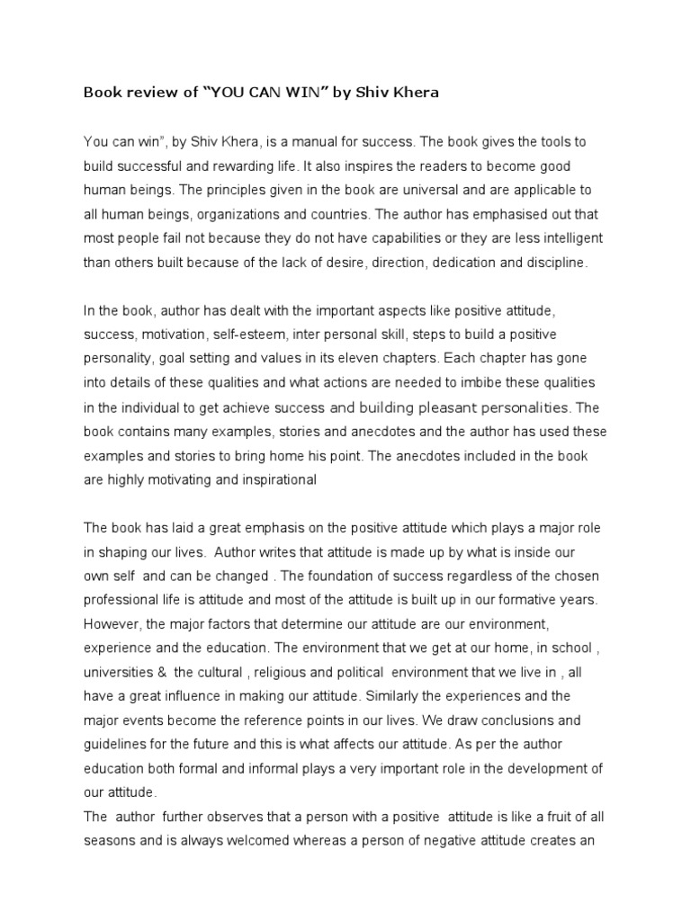 You Can Win Shiv Khera | PDF | Motivation | Motivational