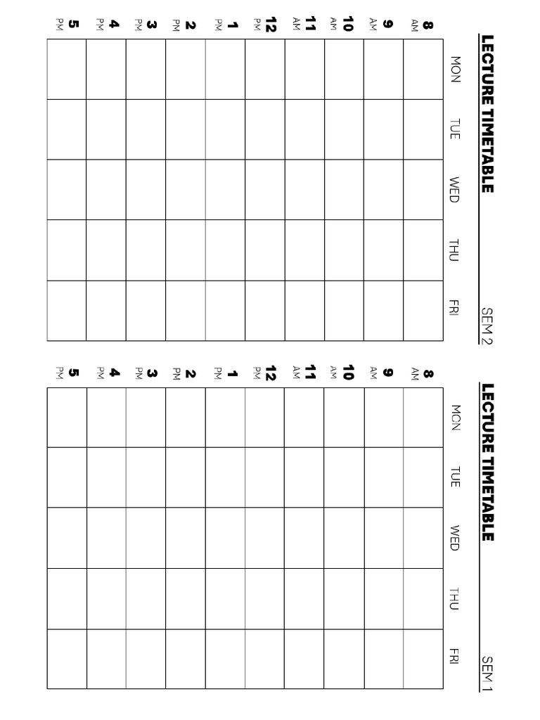 Lecture Timetable A5 | PDF
