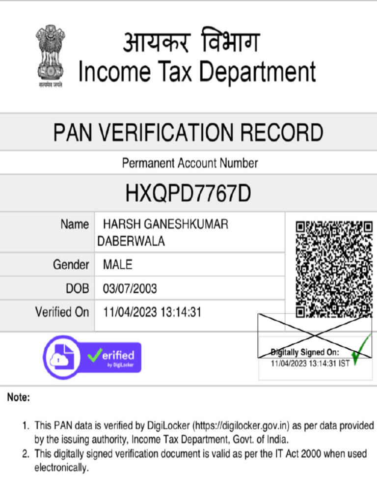 Pan card | PDF