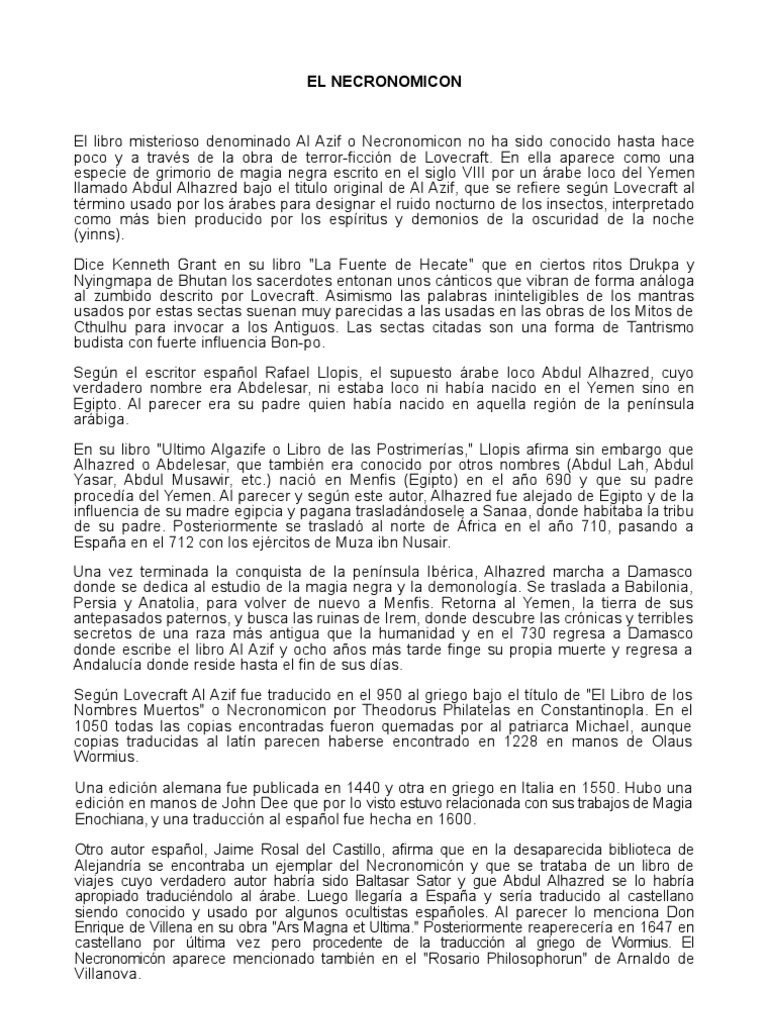 El Necronomicon | PDF | HP Lovecraft | Sumeria