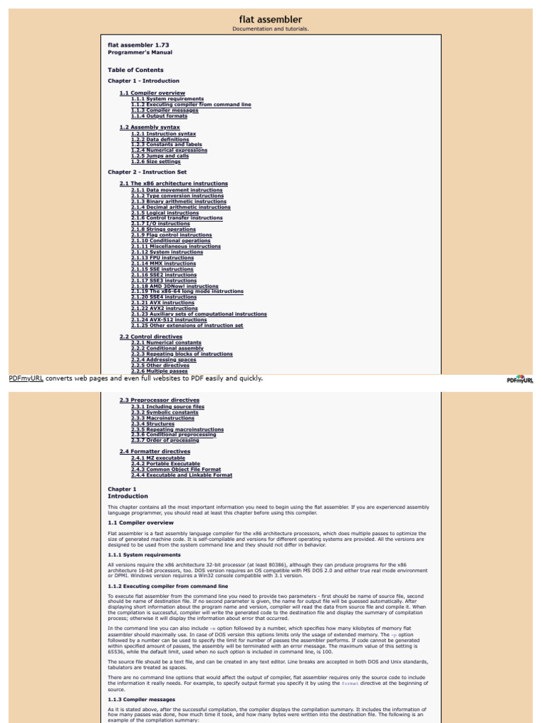 1 Flatasm | PDF | Assembly Language | Command Line Interface