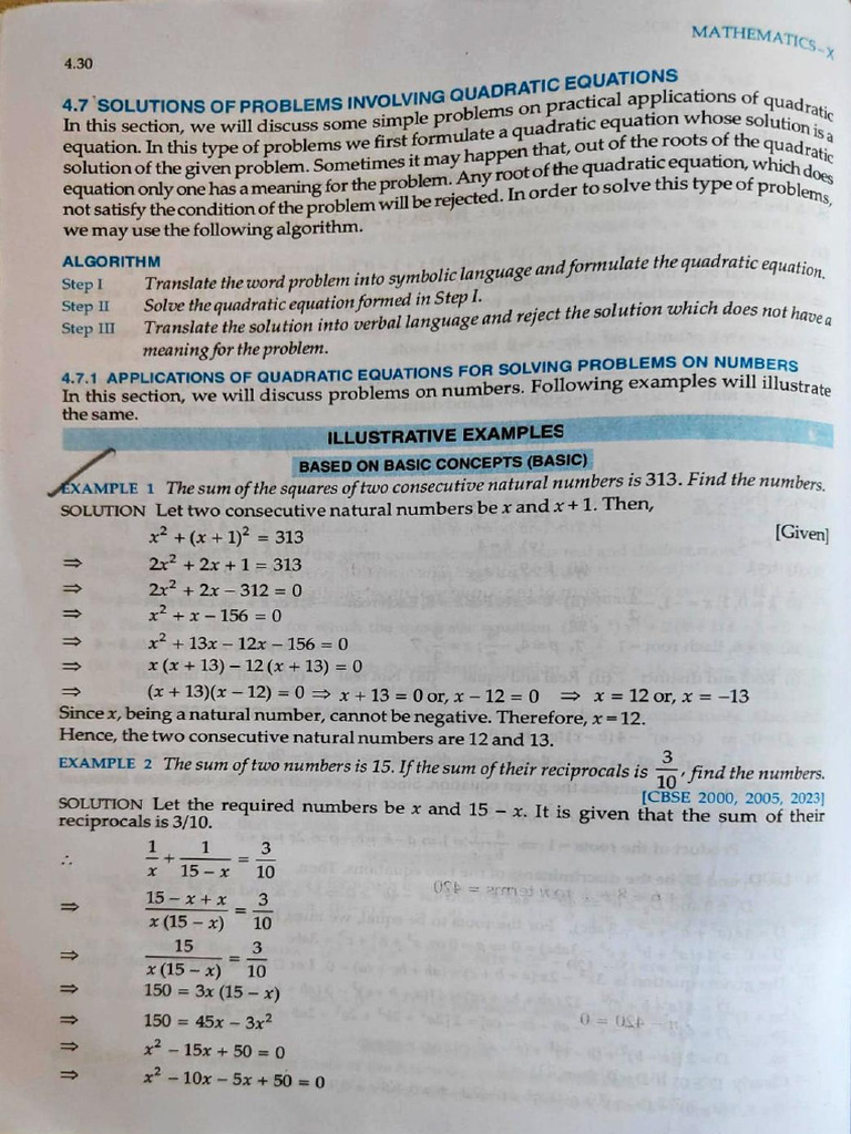 Quadratic Equations Problem Solutions | PDF | Quadratic Equation | Numbers