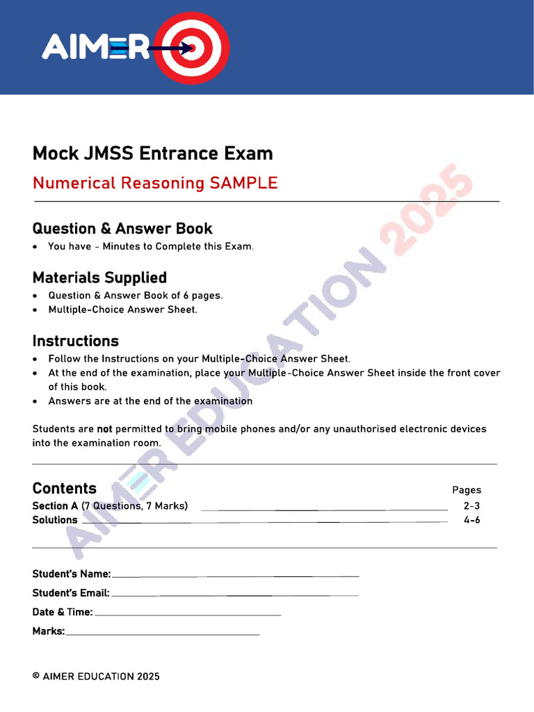 Numerical Reasoning Sample Exam | PDF