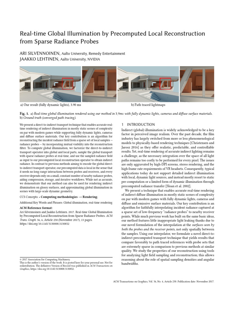 Real-time Global Illumination by Precomputed Local Reconstruction From Sparse Radiance Probes ...