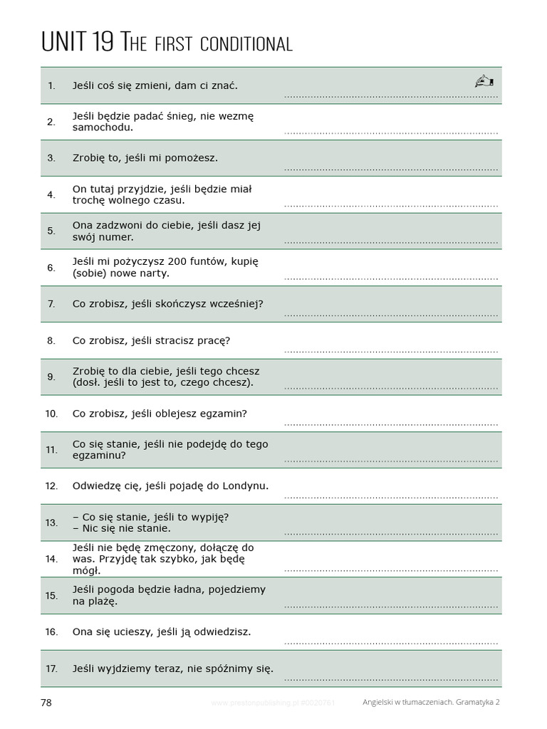 The First Conditional - Pierwszy Tryb Warunkowy PL-EN | PDF