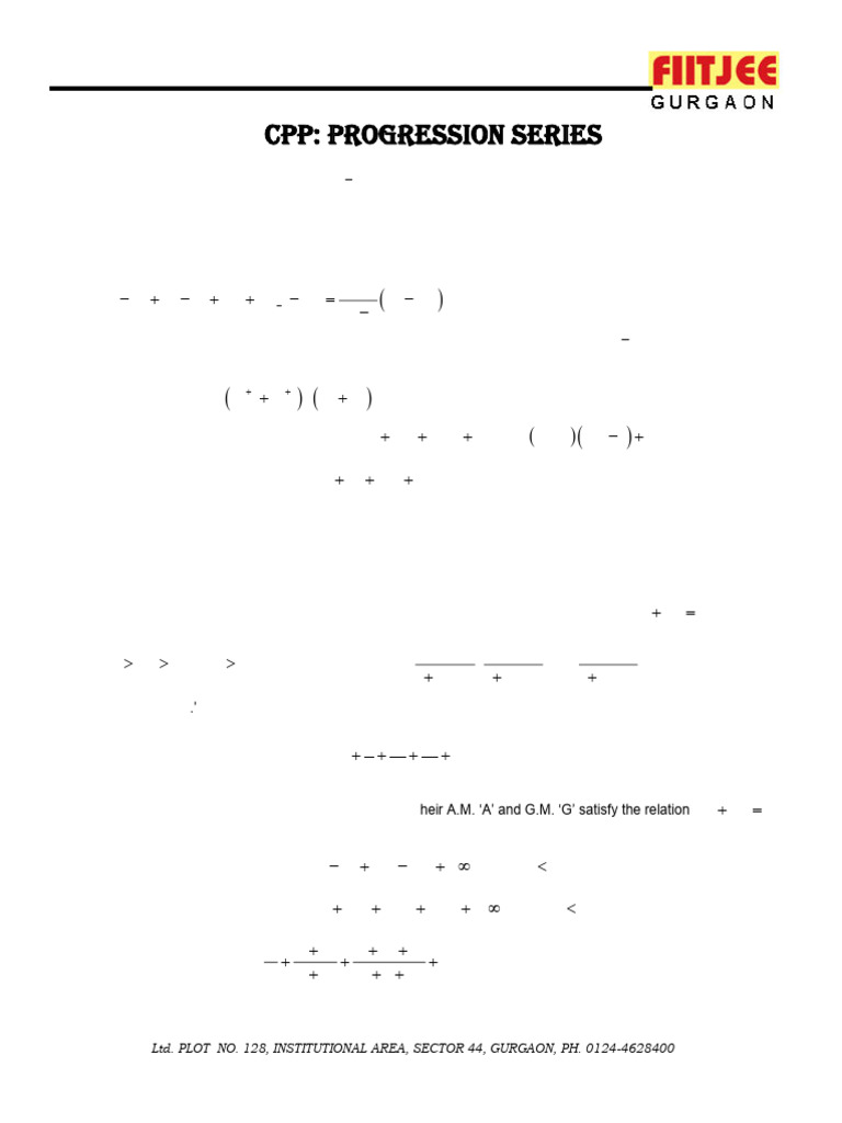 CPP Progression and Series | PDF | Mean | Mathematical Objects