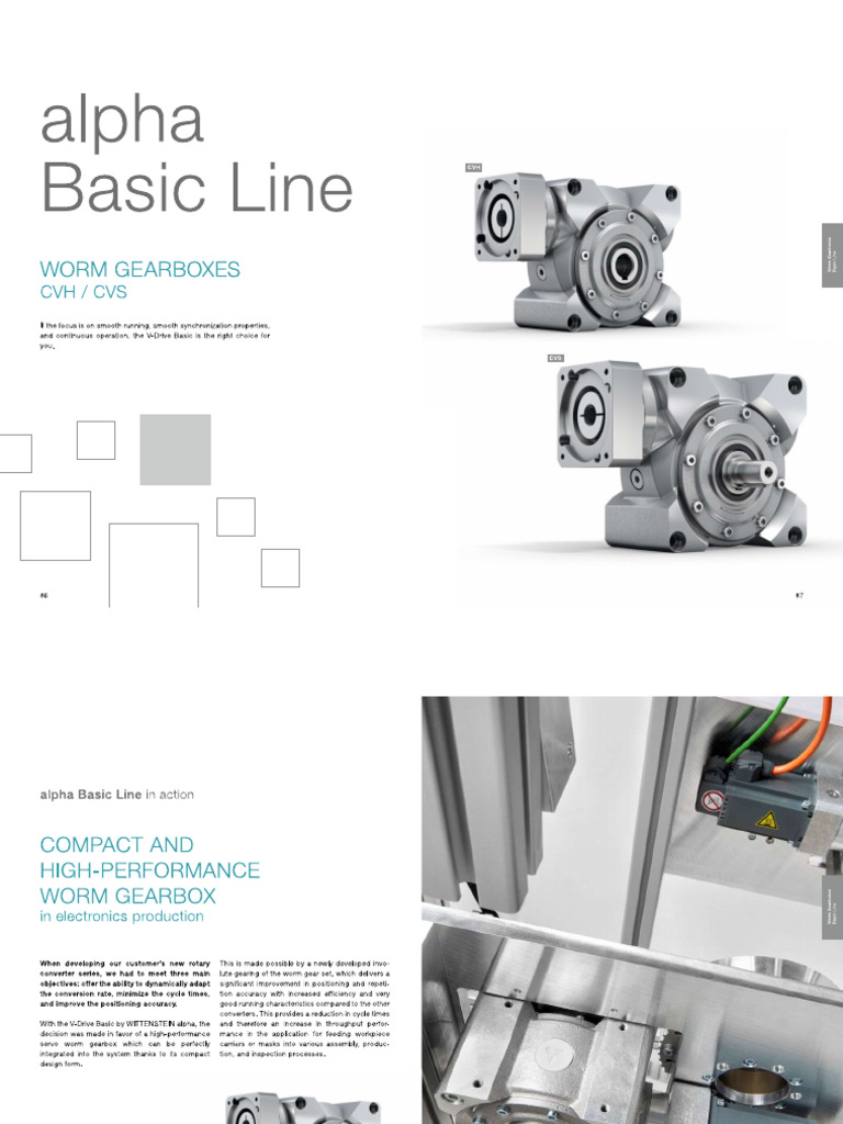 Wittenstein Alpha Basic Line Worm Gearboxes CVH - CVS | PDF