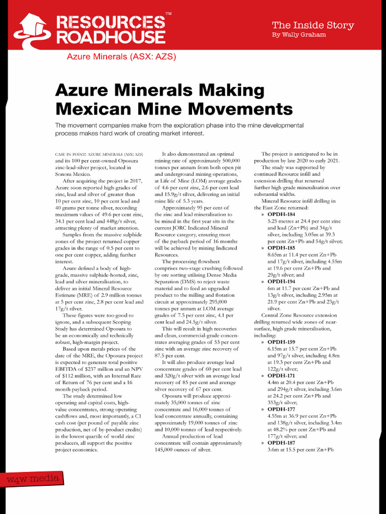 Azure Minerals Making Mexican Mine Movements | PDF | Mining | Minerals