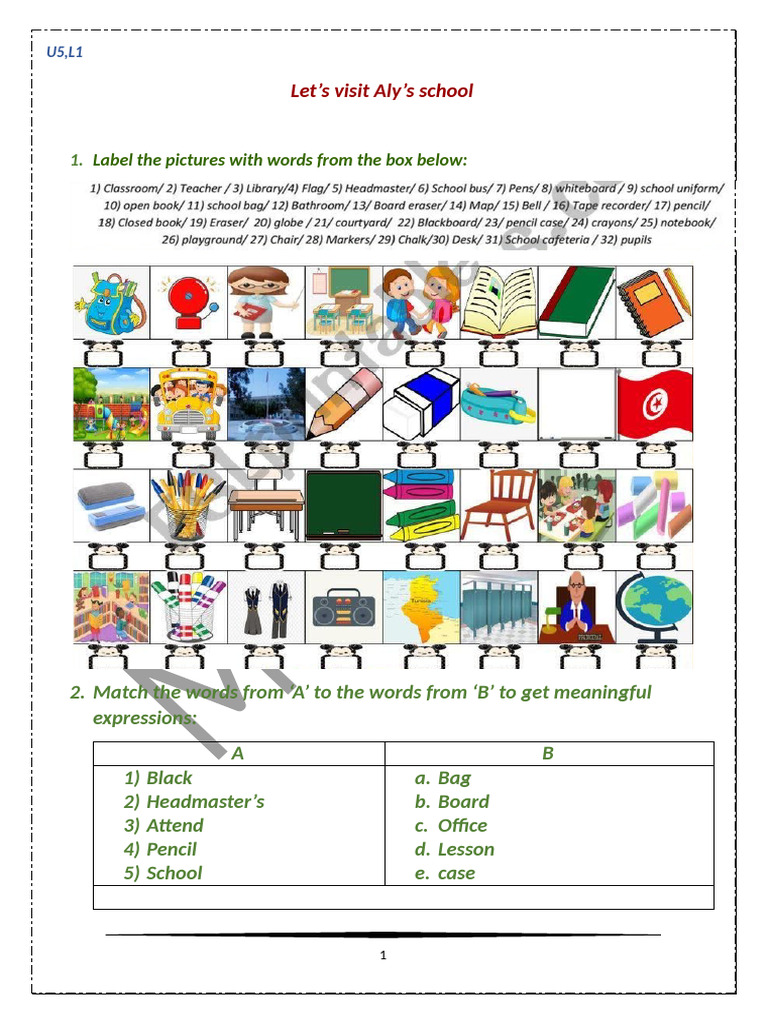 U5,L1, Let's visit Aly's school | PDF | Linguistics