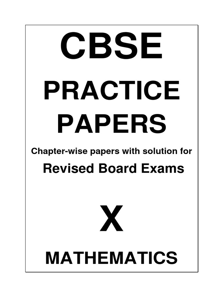 10 Mathematics Test Papers Board | PDF | Numbers | Equations