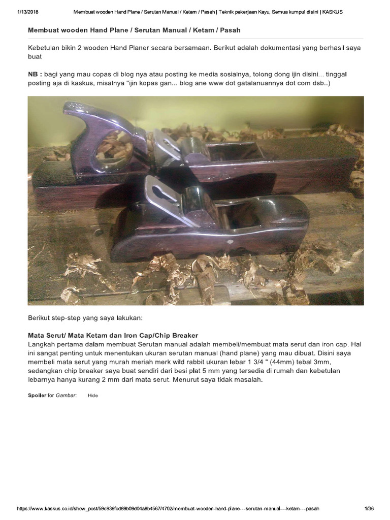 Homemade Hand Plane | PDF