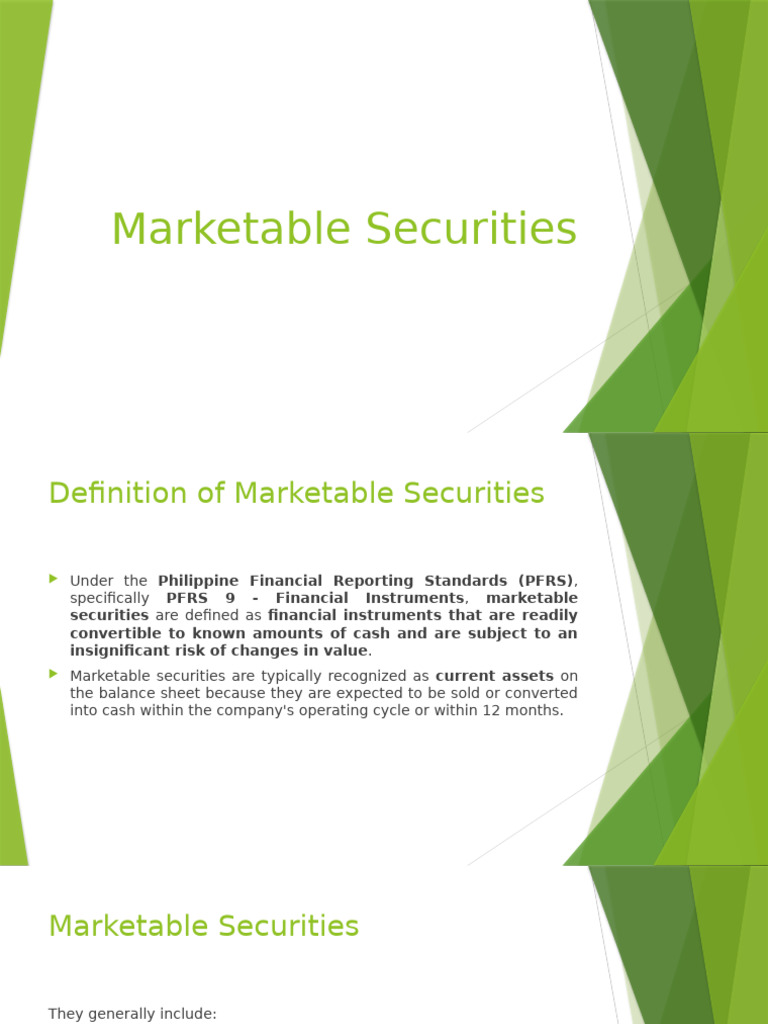 Understanding Marketable Securities | PDF | Securities (Finance ...