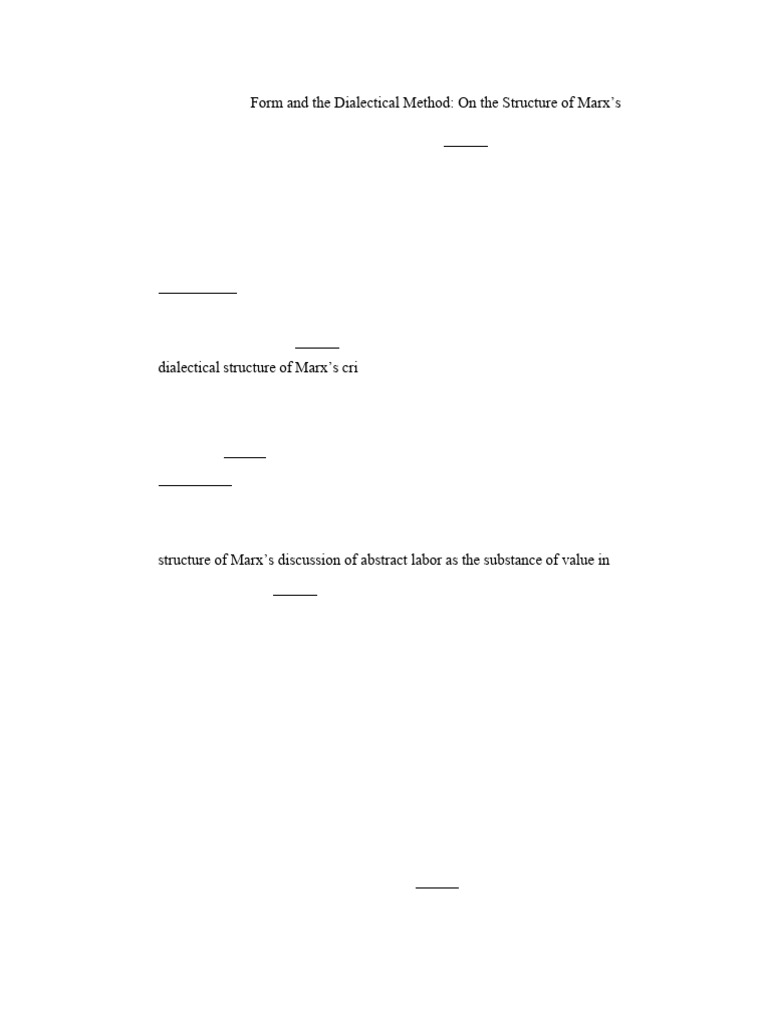 The Commodity Form and The Dialectical | PDF | Dialectic | Exchange Value