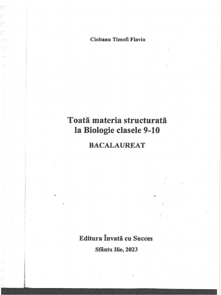 Materie Struct - Bac Biologie | PDF