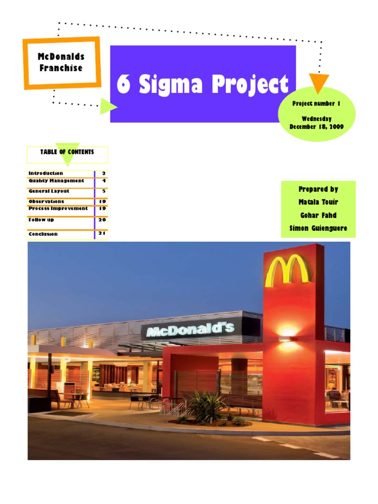 McDonald's Six Sigma Project Overview | PDF | Standard Deviation ...