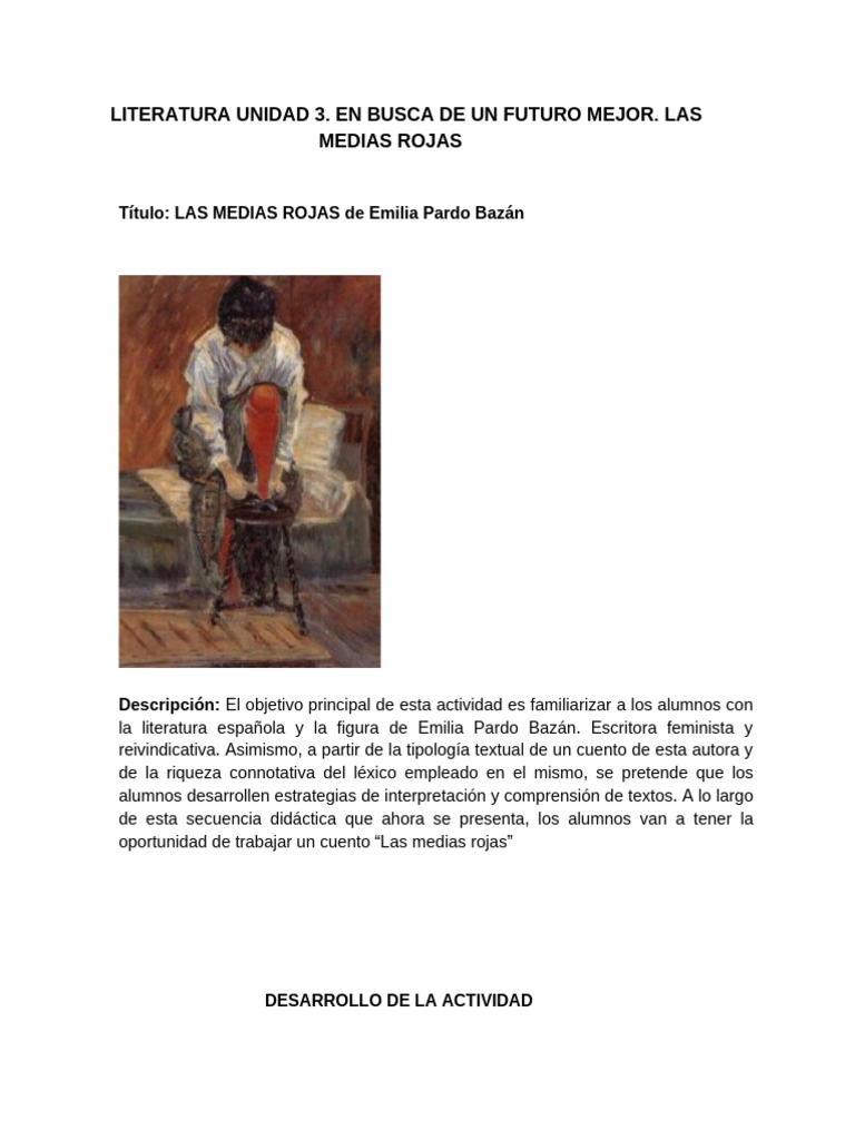 Las Medias Rojas - , de E. Pardo Bazã N | PDF | Cuentos | Escritores