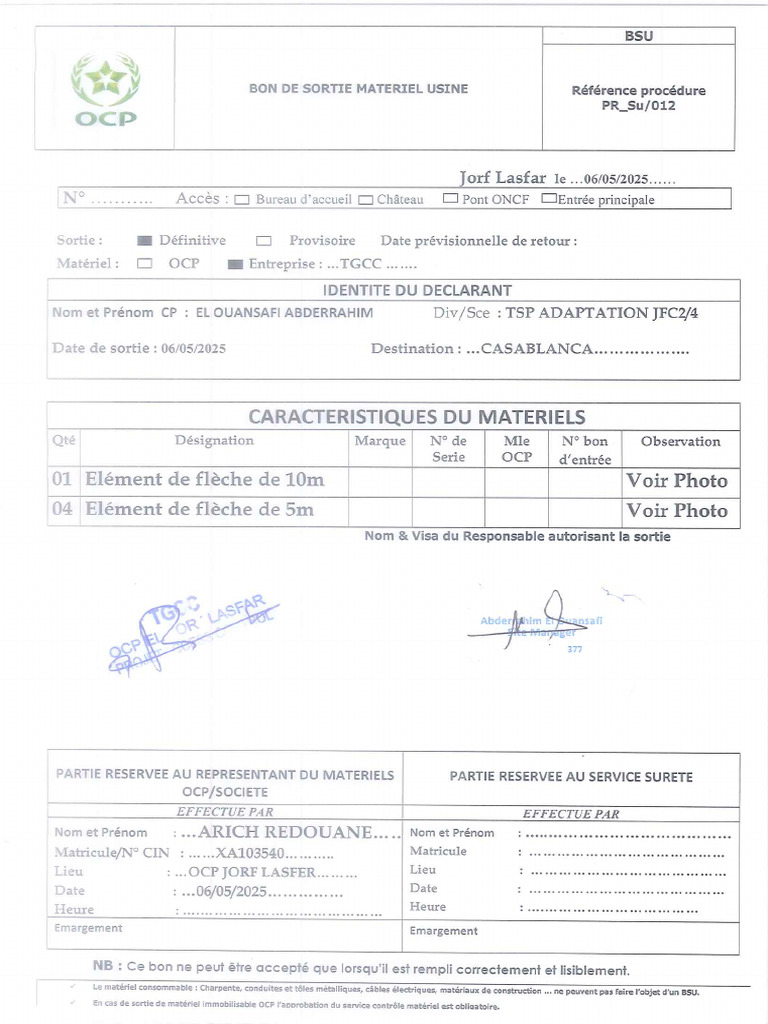 Bon Sortie Élements de Grue a Tour | PDF