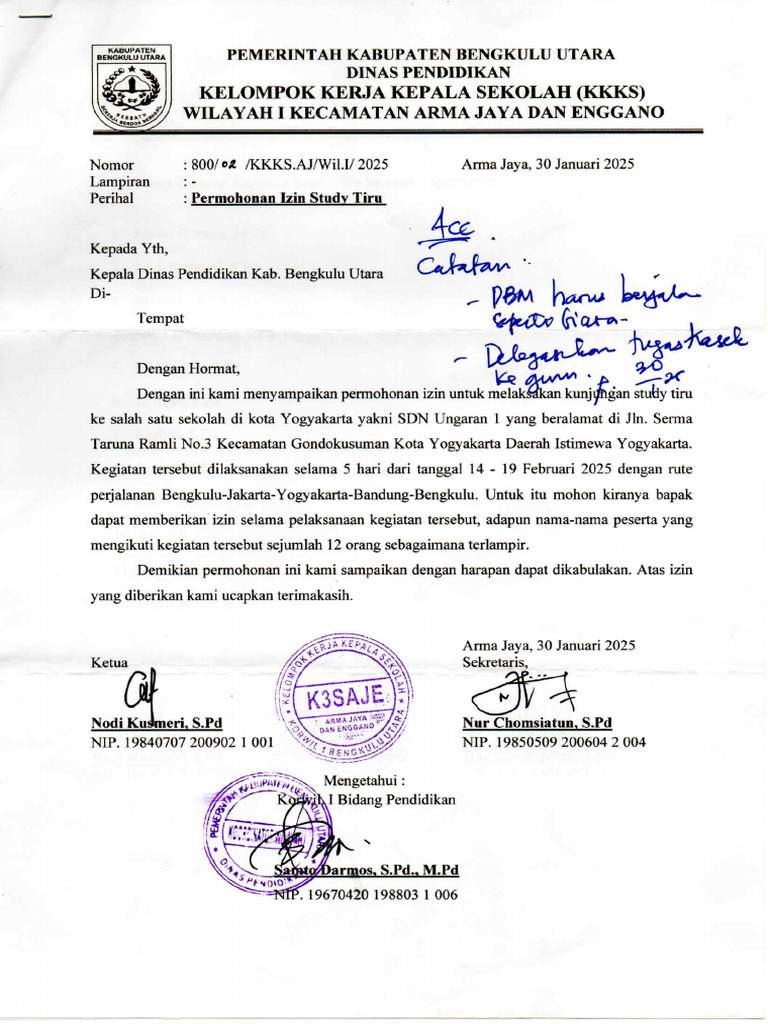 Surat Izin Study Tiru | PDF