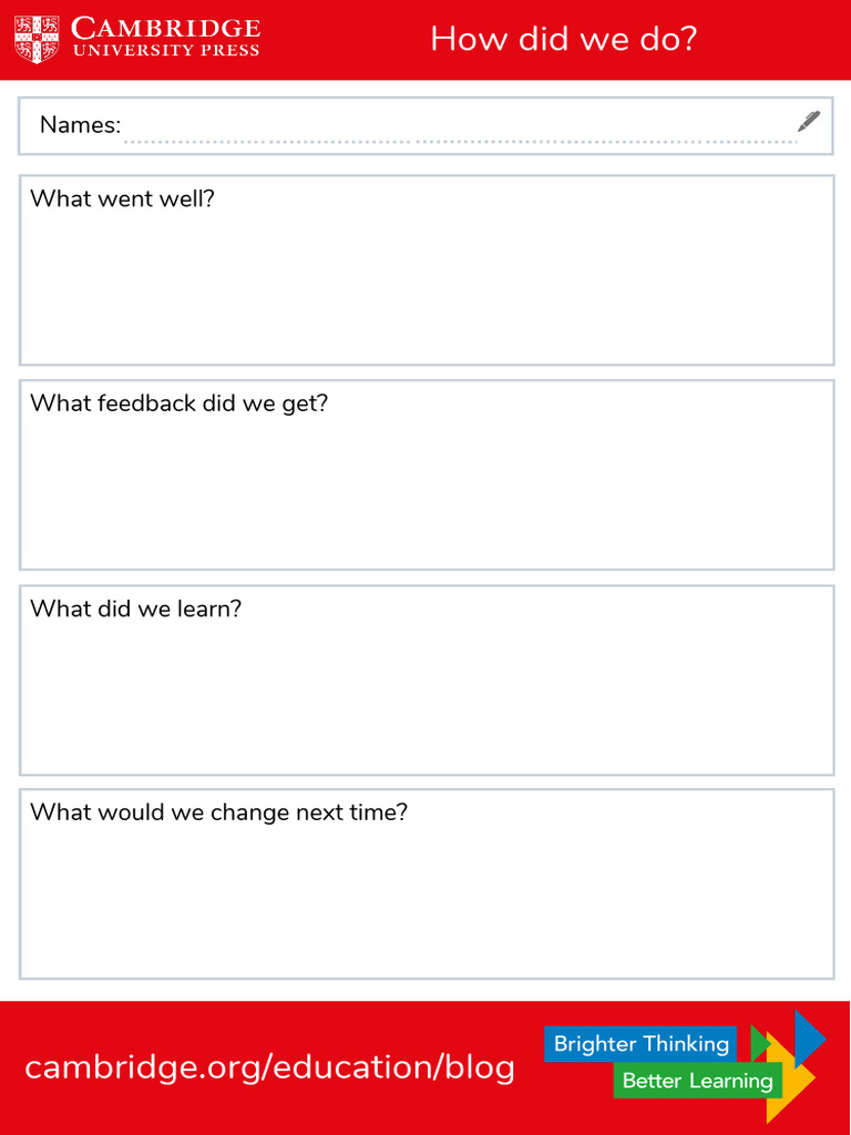 How Did We Do Worksheet | PDF